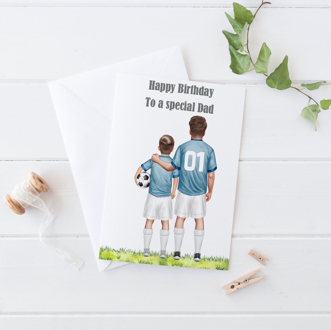 Personalised Dad Happy Birthday Card Football | Football Team ...