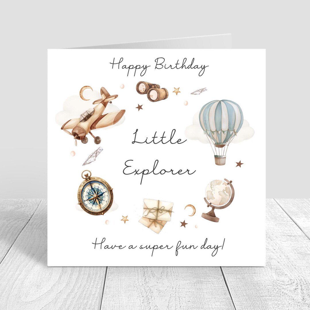 Boys Birthday Card, Handmade Card , Adventurer Birthday Card, Littler ...