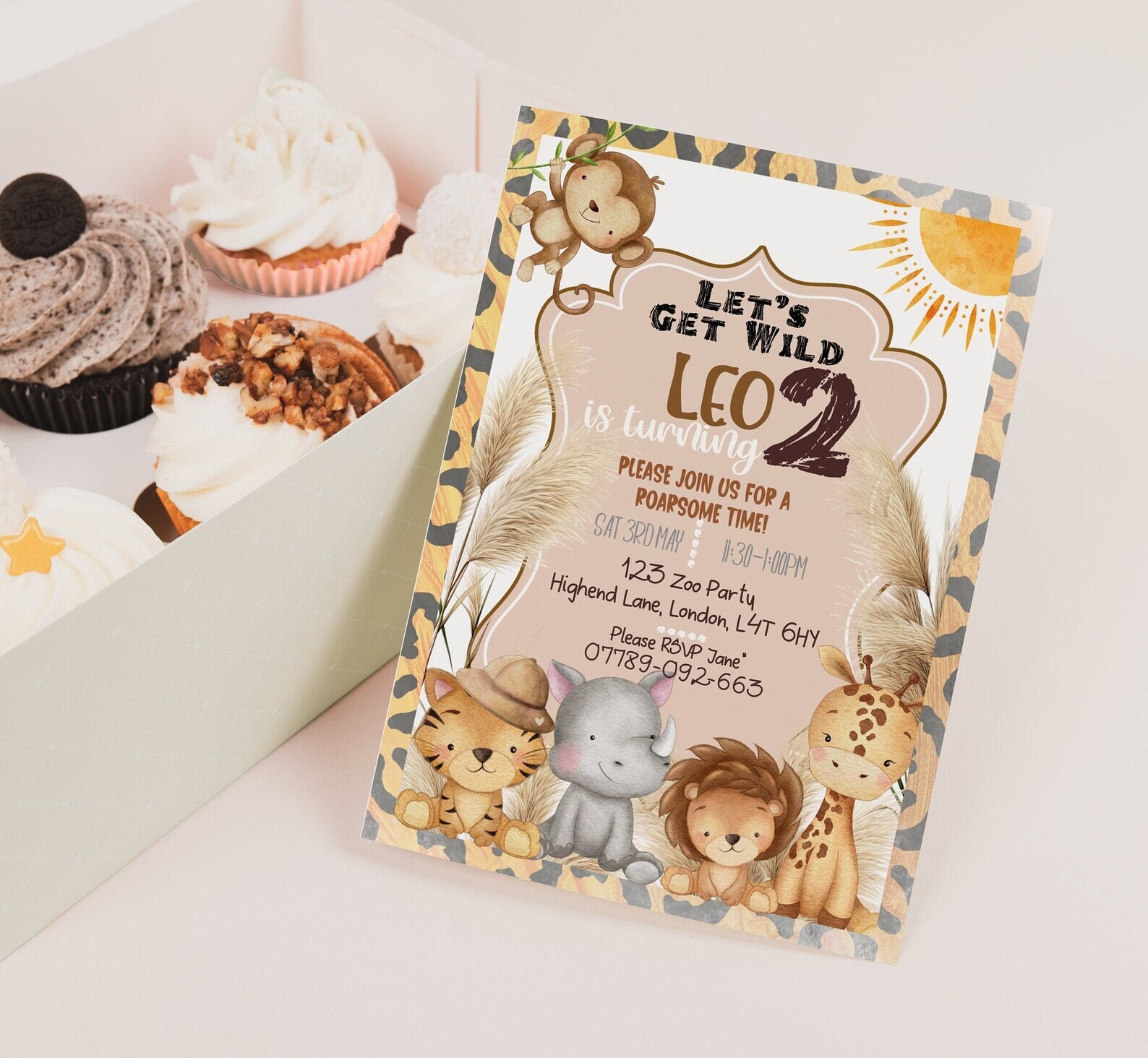 Personalised Wild Party Animals Invitation, Party Animals Invite, Wild ...