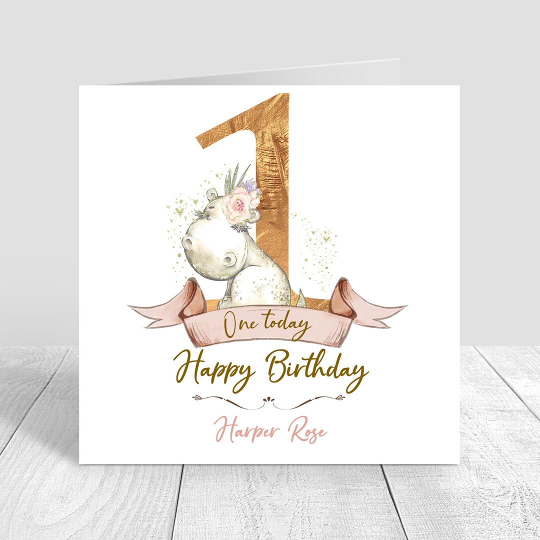 Personalised Girls 1st Birthday Card Handmade First Birthday Little ...
