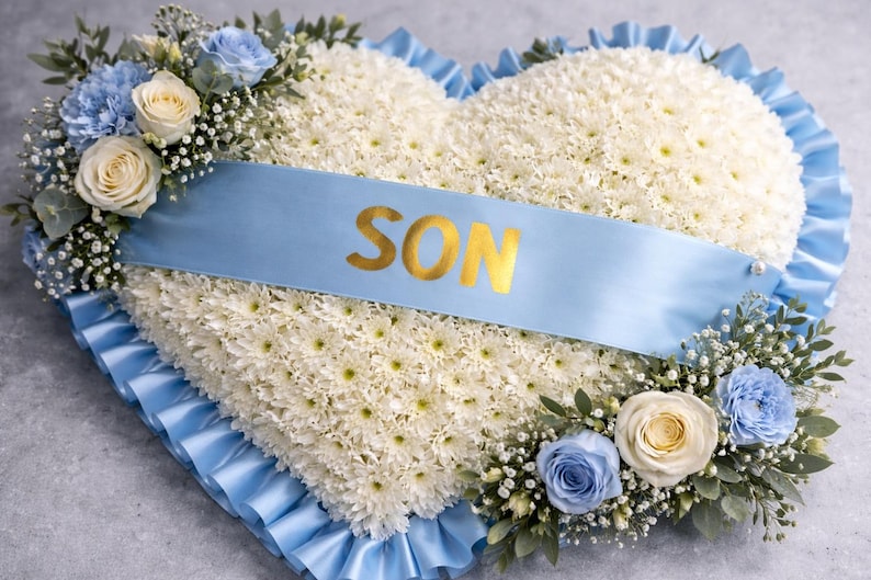Personalised Funeral Ribbon for Heart Wreath | Memorial Tribute Ribbon ...