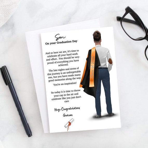 Mens Personalised Graduation Day Card Large Greetings Card - Etsy