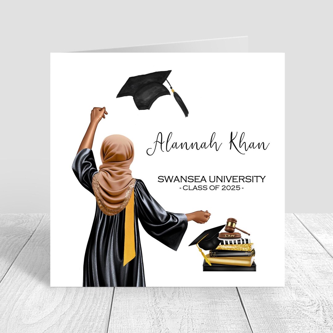 Graduation Law Student Graduate Handmade Card for Women | Personalised ...