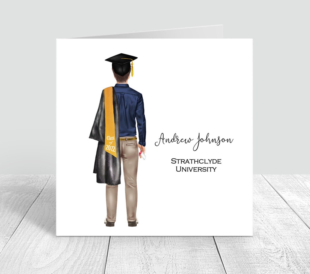 Graduation Handmade Card for Men| Personalised | Congratulations ...