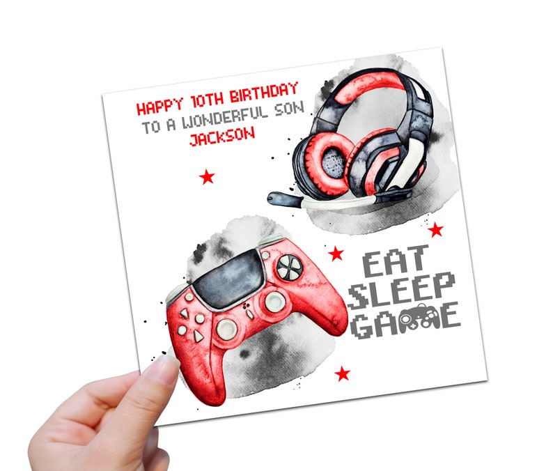 Gamer Boys Birthday Card Controller Playstation Gamer - Etsy