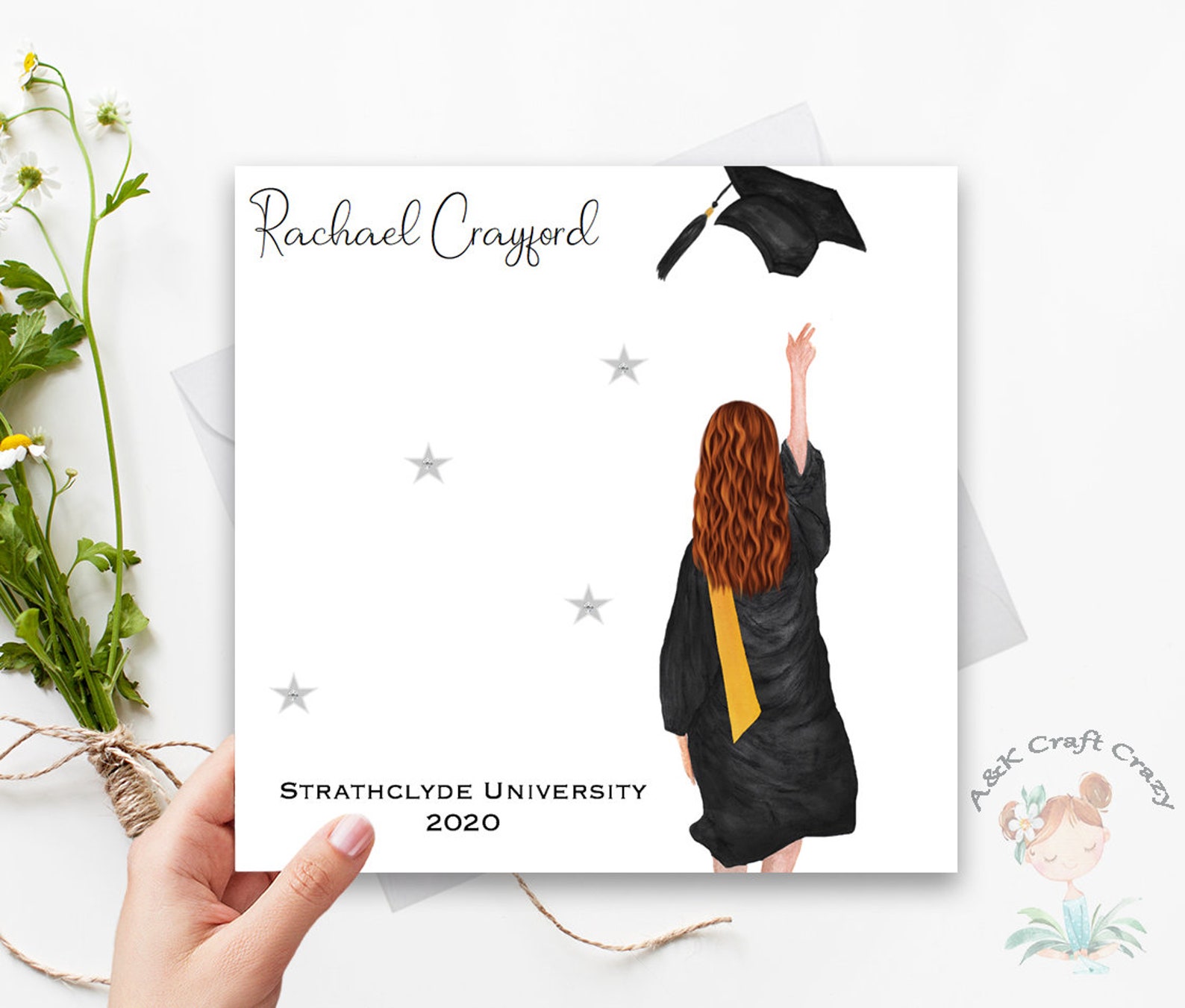 Graduation Handmade Card for Women Personalised - Etsy UK