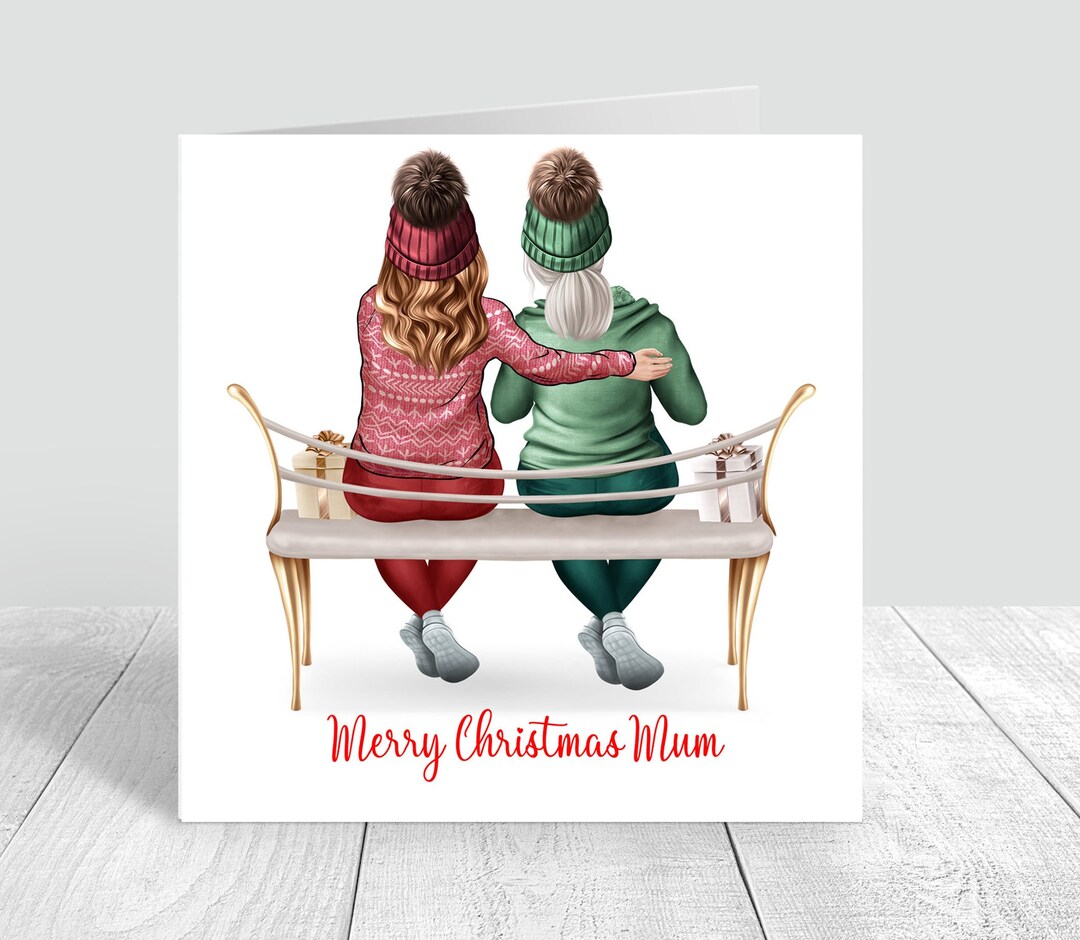 Merry Christmas Mum Christmas Card Personalised Mum & Daughter Xmas ...