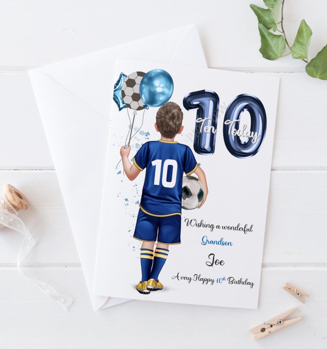 Personalised Boys Football Birthday Card Happy Birthday Soccer Card Personalised Boys Football Birthday Card Happy Birthday Soccer Card