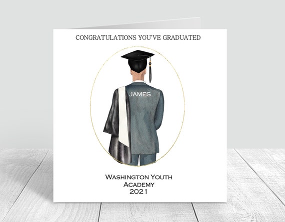 Graduation Handmade Card for Men Personalised - Etsy