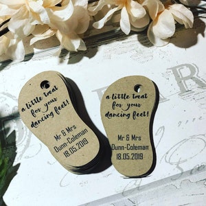 A Little Treat for Dancing Feet Flip Flop Tags/wedding Favours/dancing ...