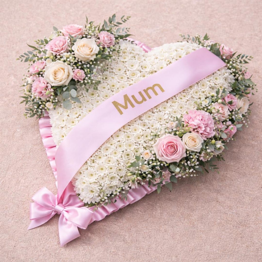 Personalised Funeral Ribbon for Heart Wreath | Memorial Tribute Ribbon ...