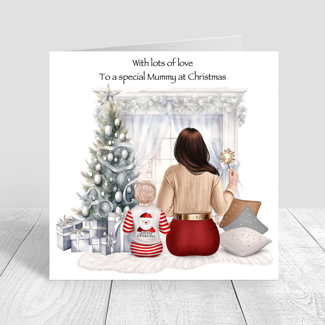 Personalised Family Christmas Card, Parent and Child Christmas Card ...