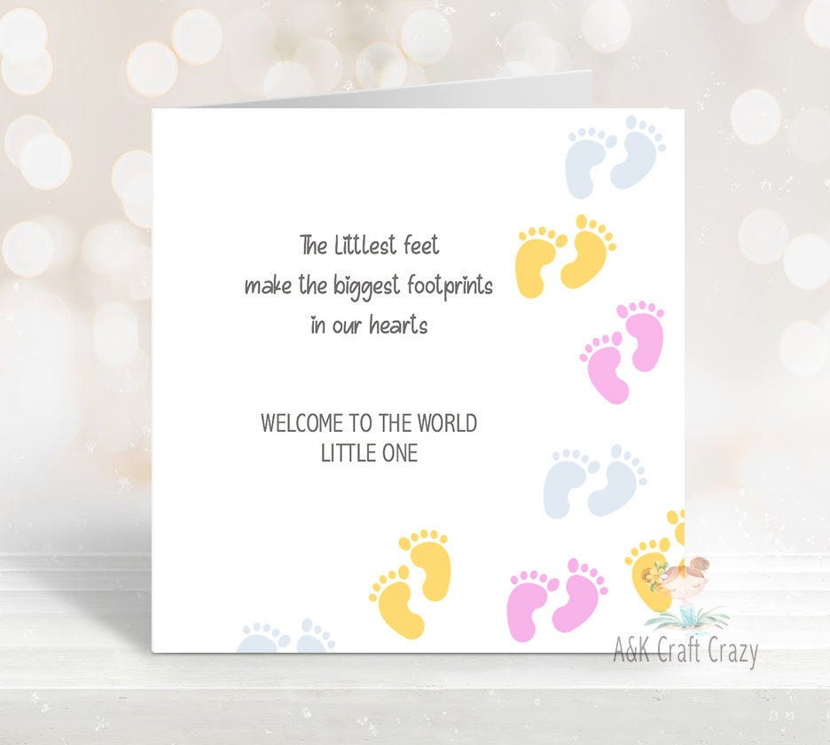 New Baby Card Congratulations New Born Baby Handmade Card Baby Boy ...