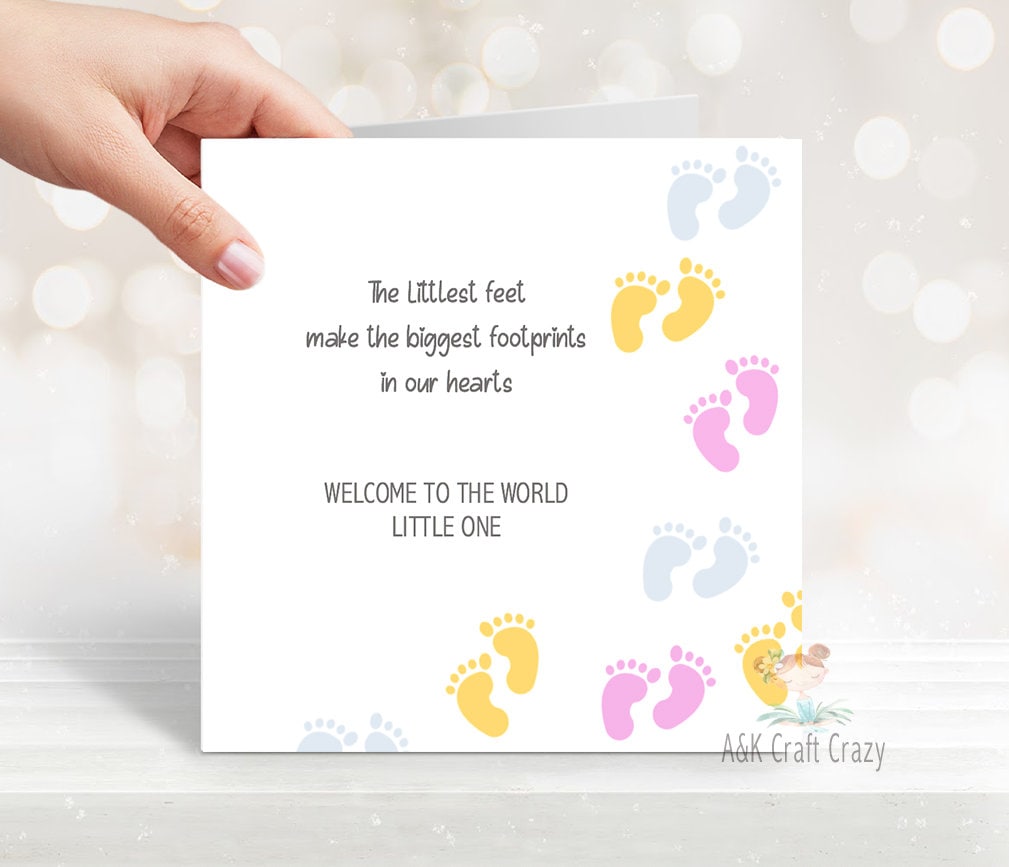 New Baby Card Congratulations New Born Baby Handmade Card Baby | Etsy