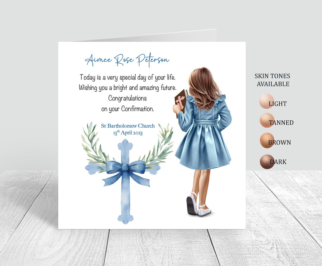 Girls Confirmation Card Handmade Personalised for Girls Granddaughter ...