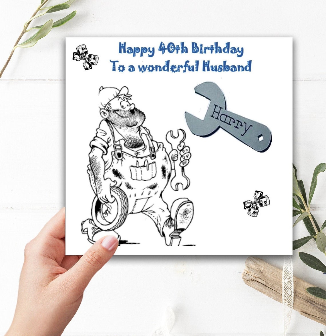 Mens Mechanic Birthday Card Handmade and Personalised 18th - Etsy