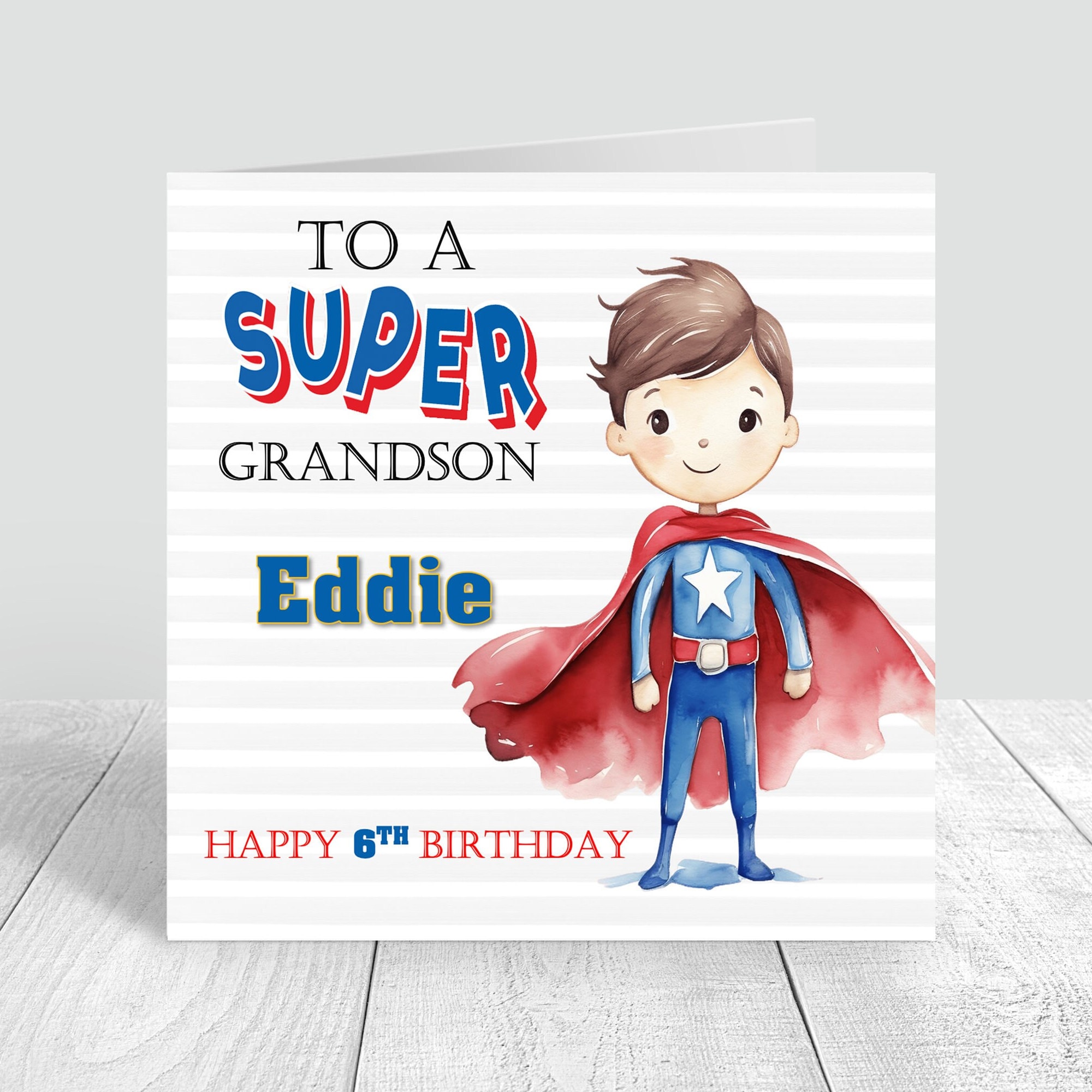 Personalised Superhero Boys Birthday Card Son/ Grandson/ Nephew ...