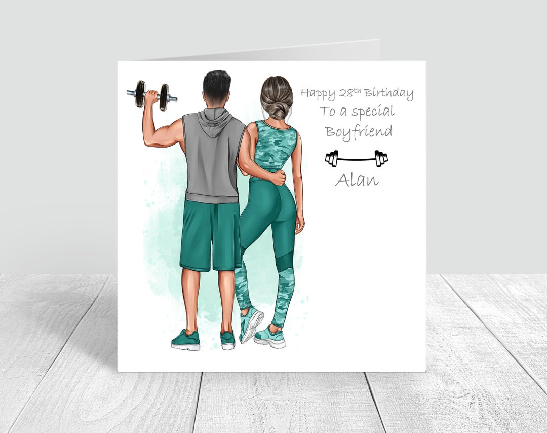 Personalised Fitness Birthday Card Men & Women Handmade Card - Etsy