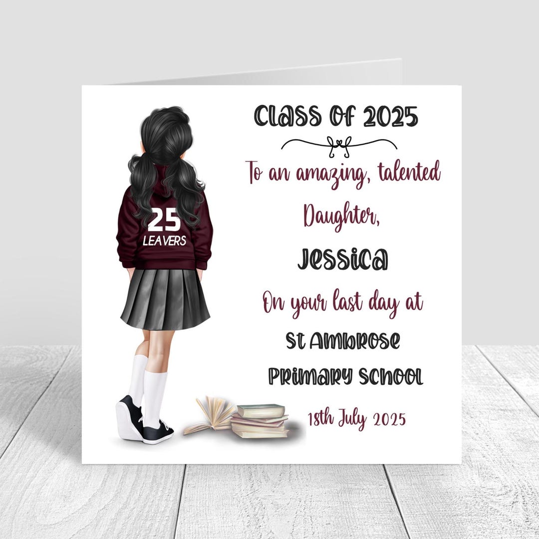 Personalised Y6 Girls School Leavers Card, Last Day Primary School,high ...