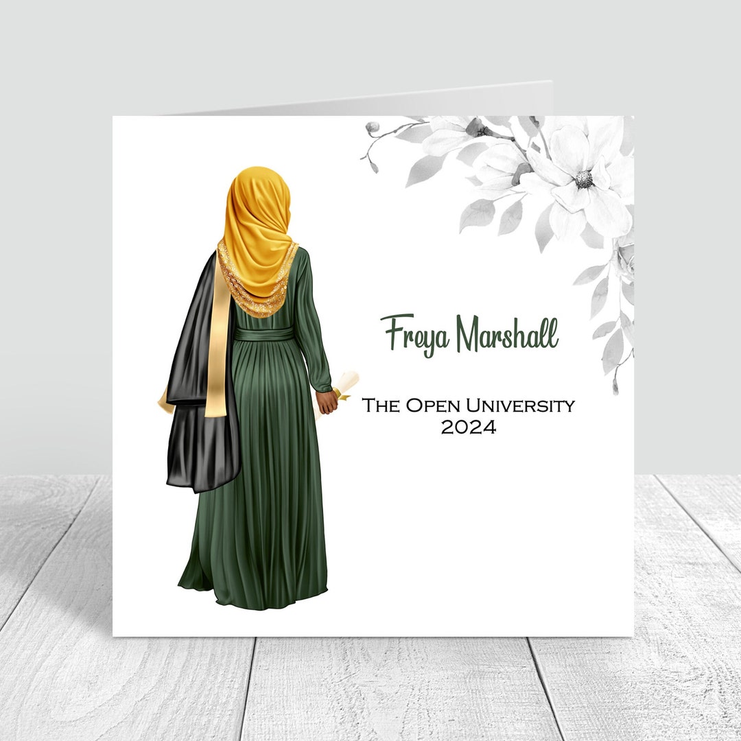 Graduation Card for Muslim Women Personalised Congratulations / Well ...