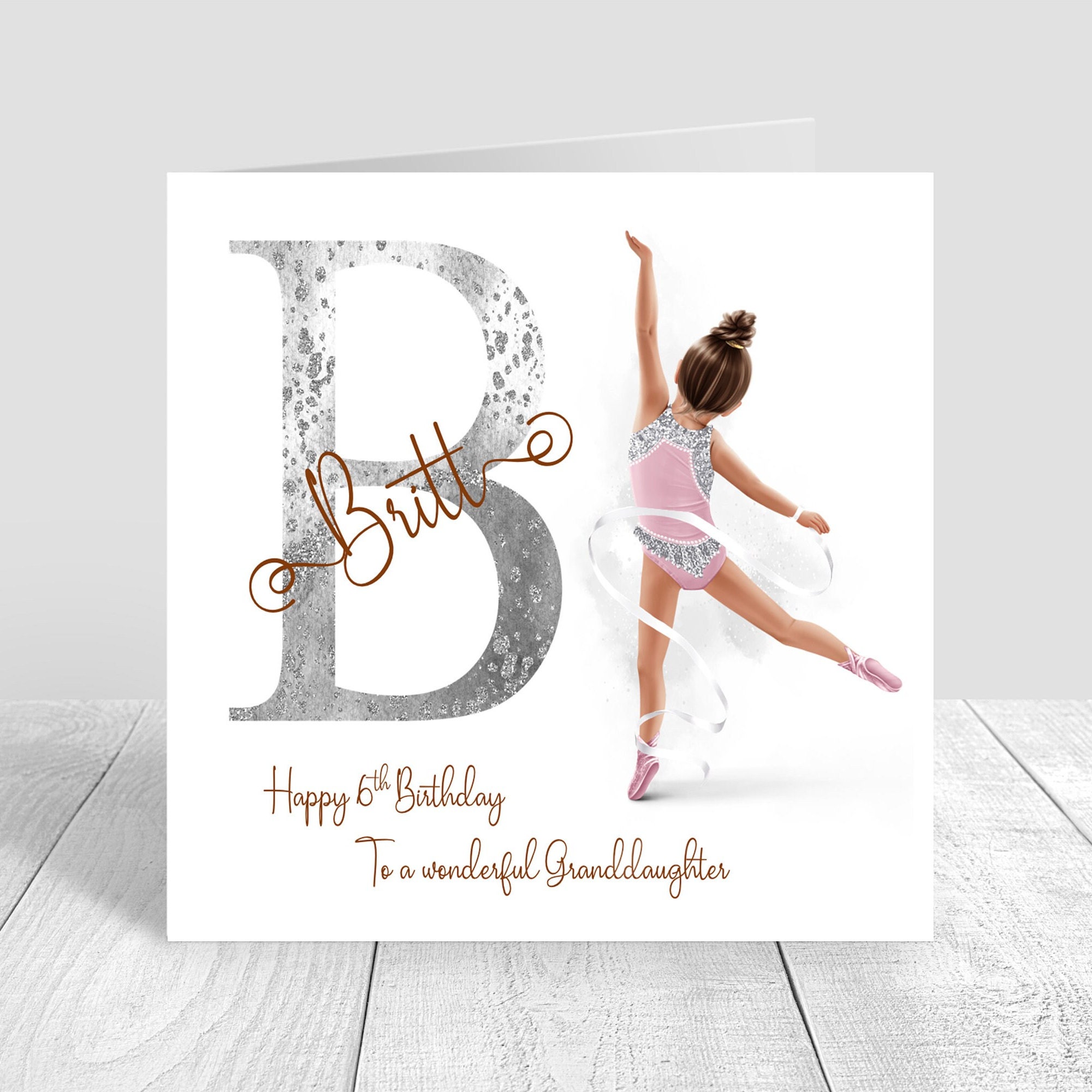 Personalised Girls Birthday Card Gymnast Greeting Card for Daughter ...