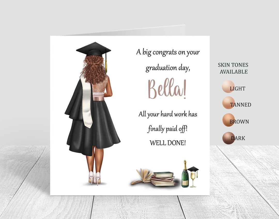 Women's Personalised Graduation Card, Congratulations Graduate, Well ...