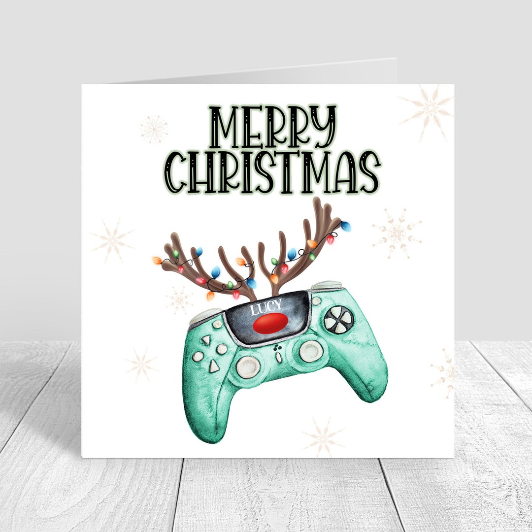 Personalised Gaming Christmas Card Game Controller Xmas Card Handmade ...