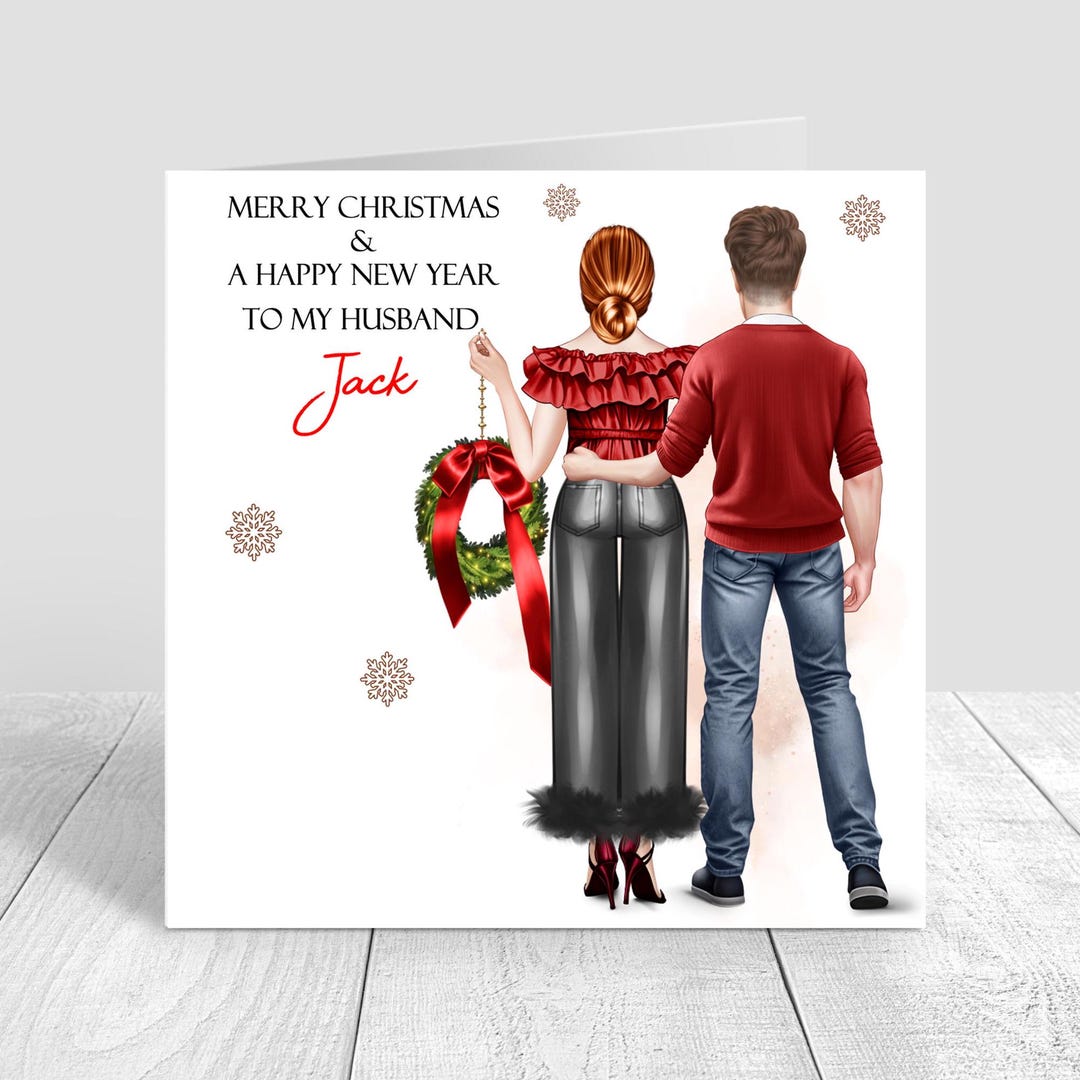 Personalised Merry Christmas Card Husband / Wife/ Partner /girlfriend ...