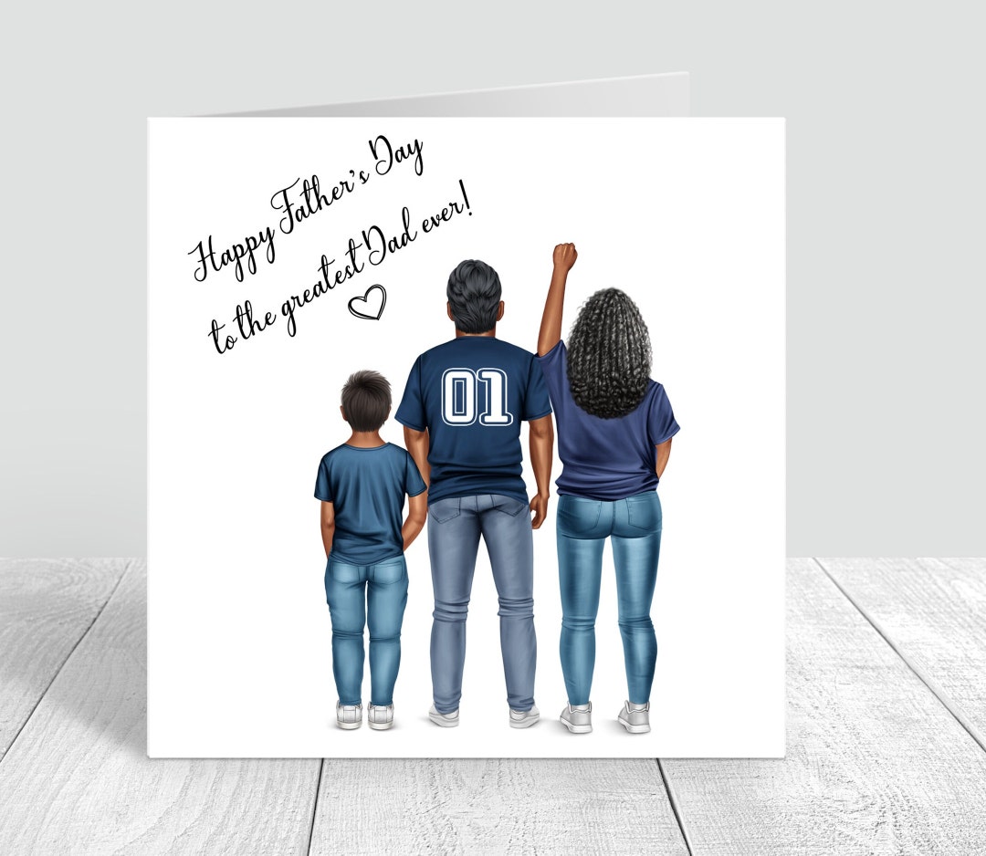 Personalised Happy Father's Day Card, Dad & Children, Number 1 Dad Card ...