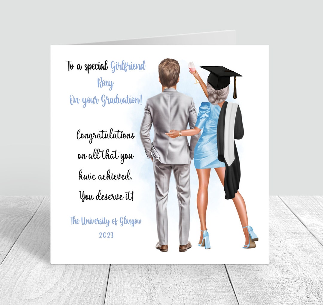 Girlfriend Graduation Card Personalised Handmade Card Congratulations ...