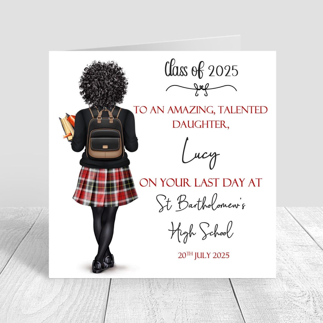 Personalised Girls School Leavers Card, Students End of Year Last Day ...