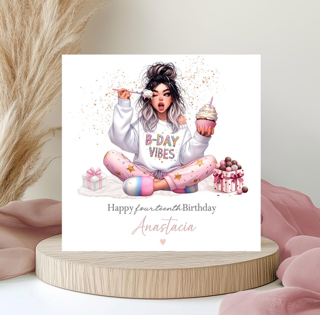 Personalised Teen Girl Birthday Card – Cute 13th Birthday Card for ...