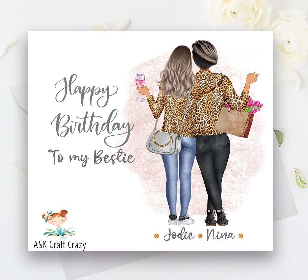 Birthday Card Women s Best Friend Handmade Personalised Etsy UK Birthday Card Women s Best Friend Handmade Personalised Etsy UK