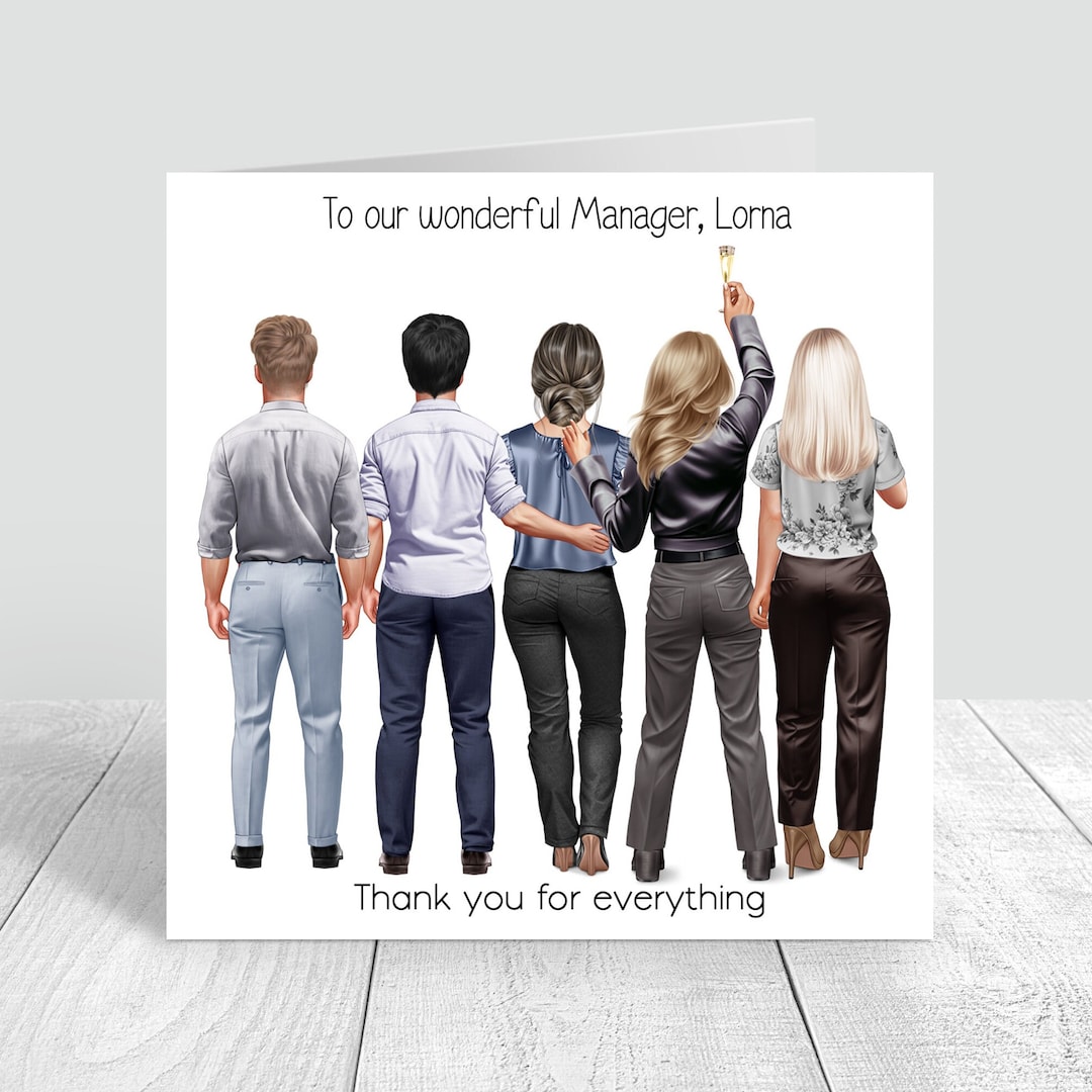 Personalised Thank You Card, Thank You Manager Card,greeting Card,work ...