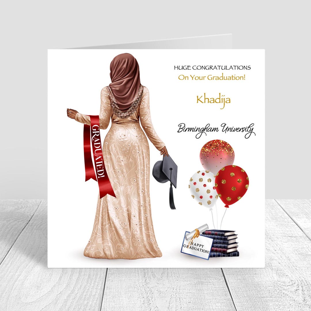 Muslim Women's Graduation Card Women Personalised Congratulations /well ...