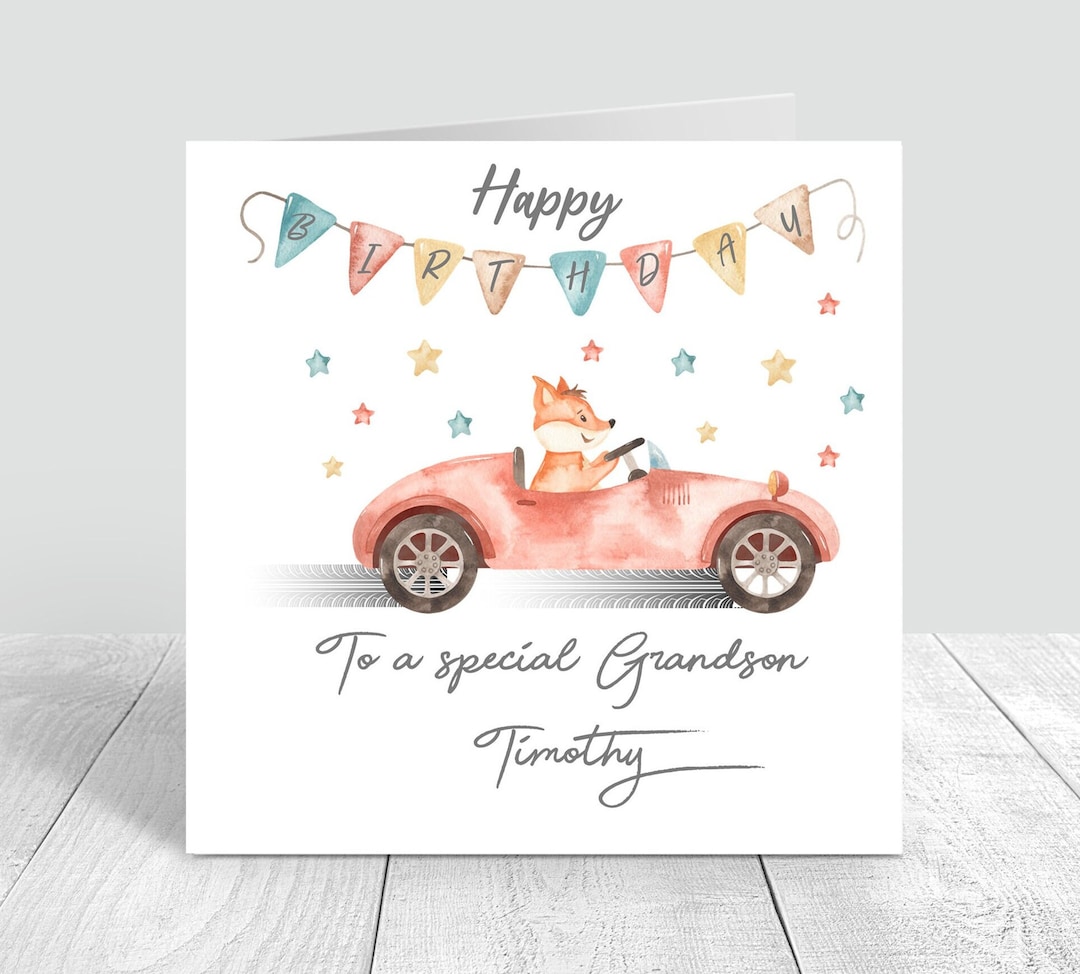 Personalised Boys Race Car Birthday Card Handmade Greetings Card 1st ...