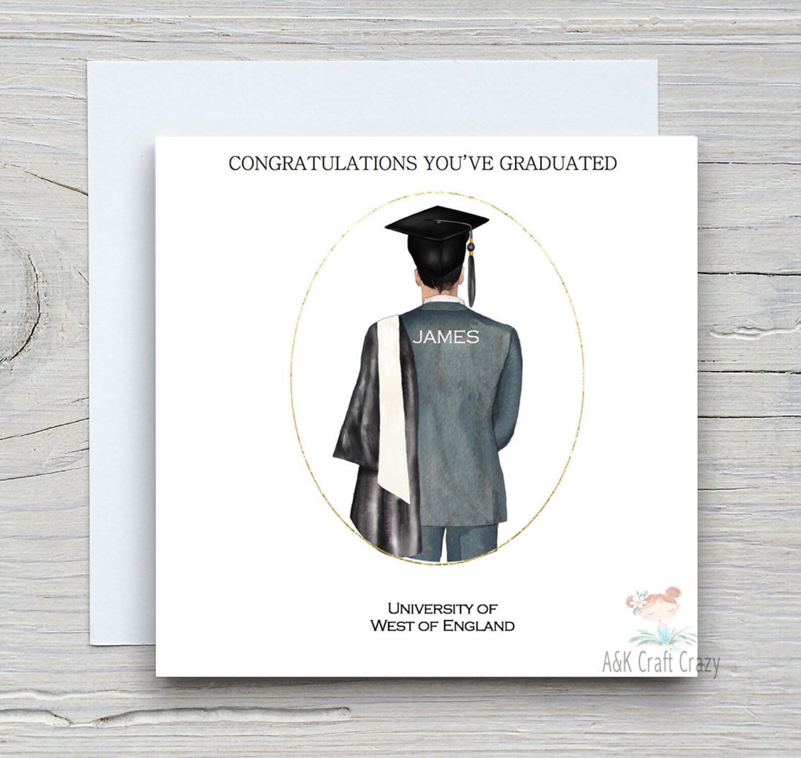 Graduation Handmade Card for Men Personalised | Etsy