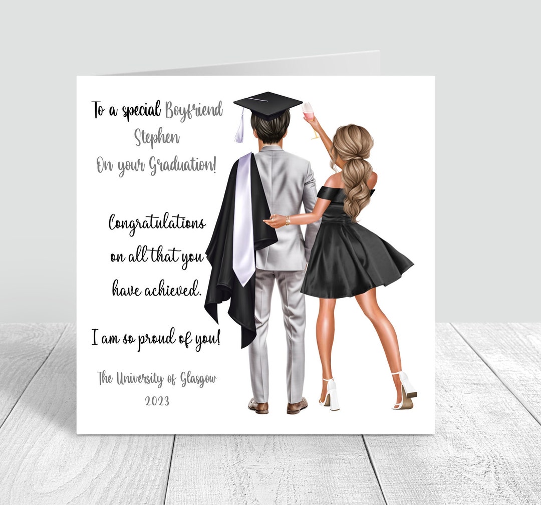 Boyfriend Graduation Card Personalised Handmade Card Congratulations ...
