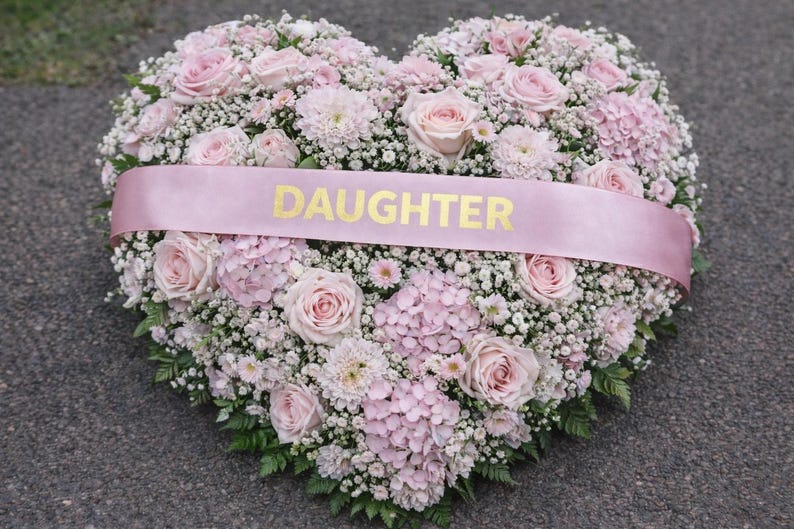 Personalised Funeral Ribbon for Heart Wreath | Memorial Tribute Ribbon ...