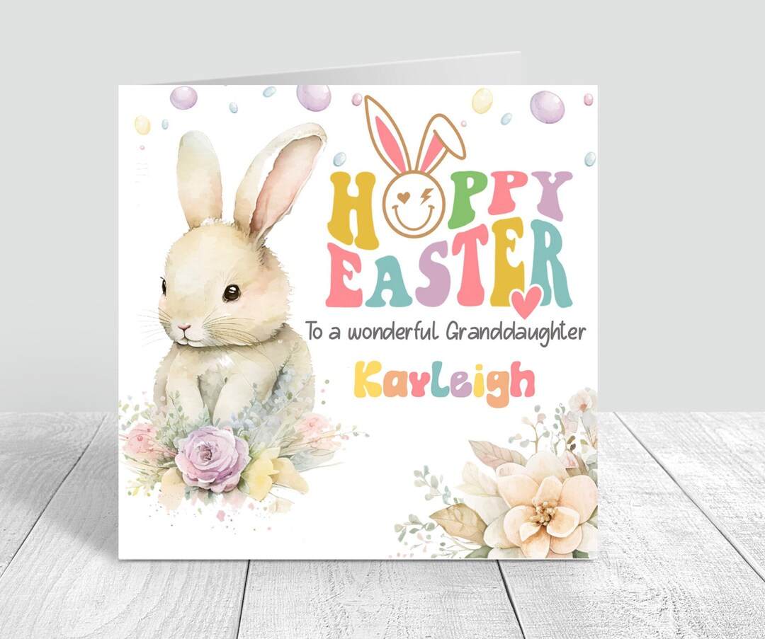 Personalised Girls Happy Easter Card Handmade Happy Easter Card for ...
