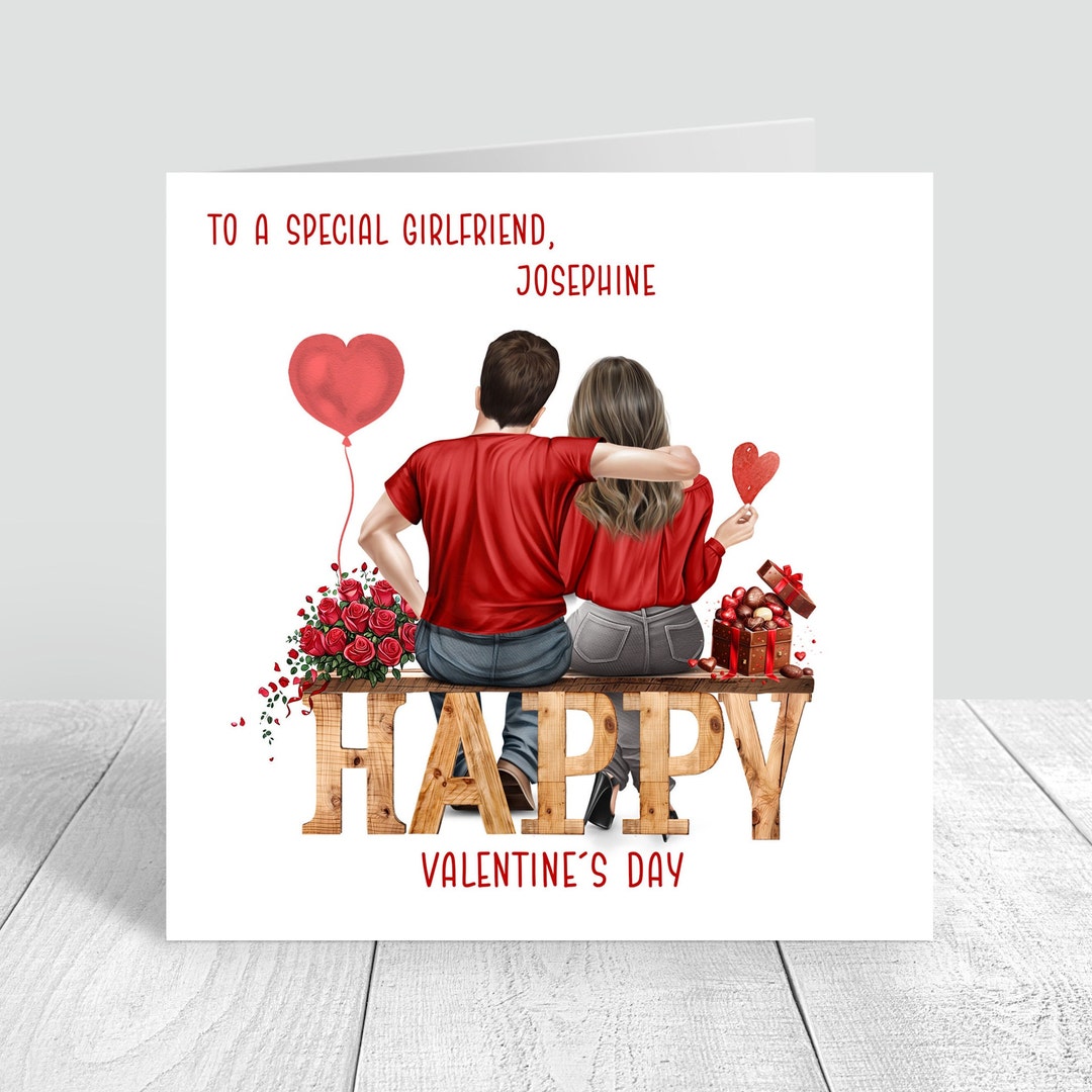 Personalised Happy Valentine's Day Card Love Theme Couple Card Partner ...