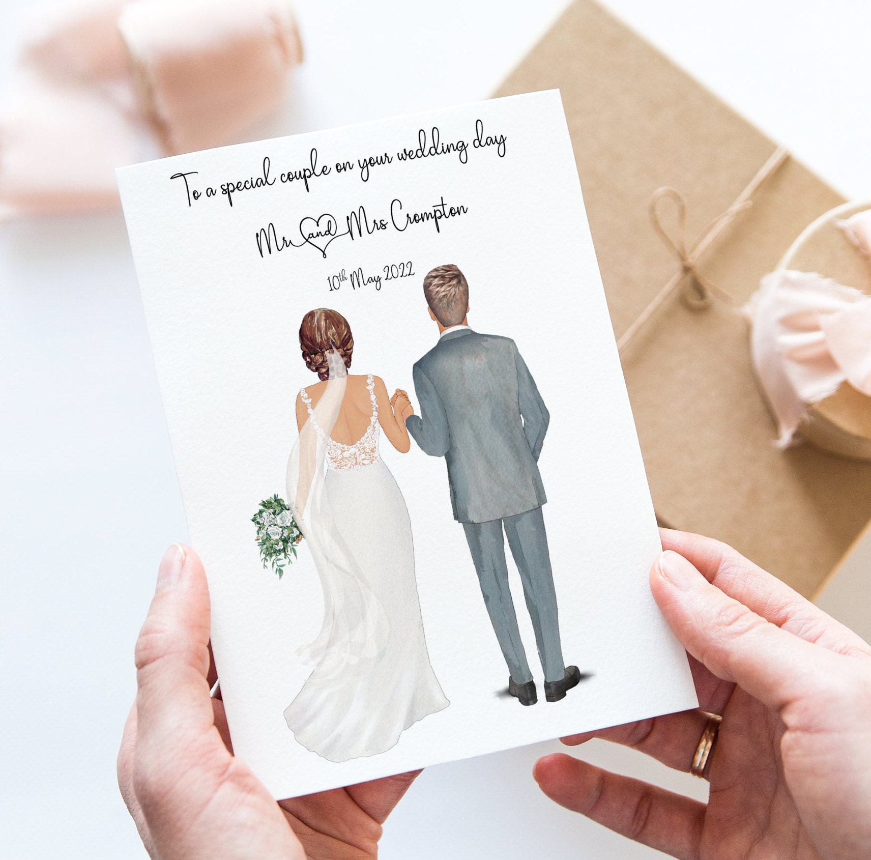 Personalised Special Couple Wedding Day Card Happy Wedding - Etsy