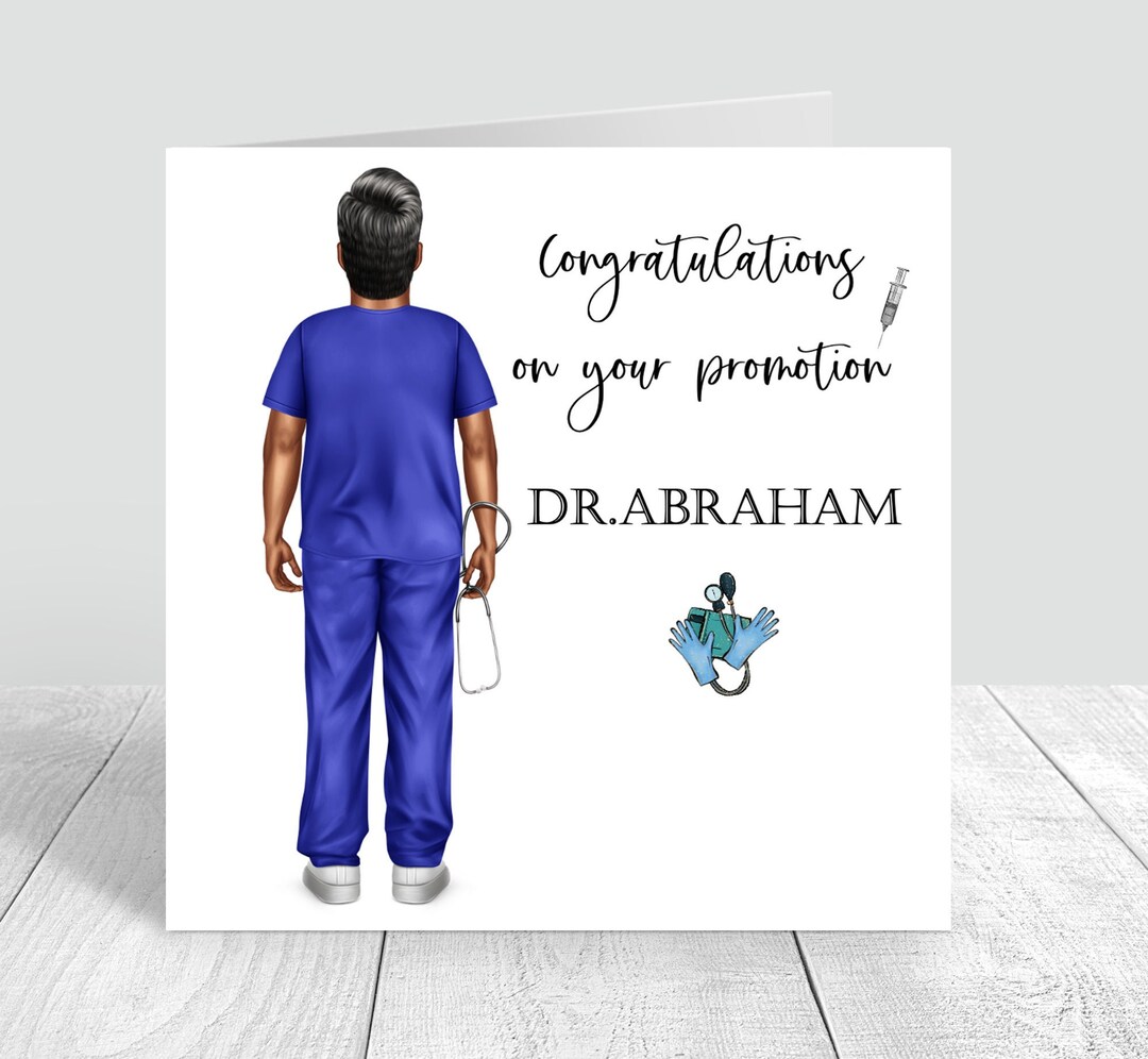 Mens Congratulations Dr Job Promotion New Job Personalised Card Male ...