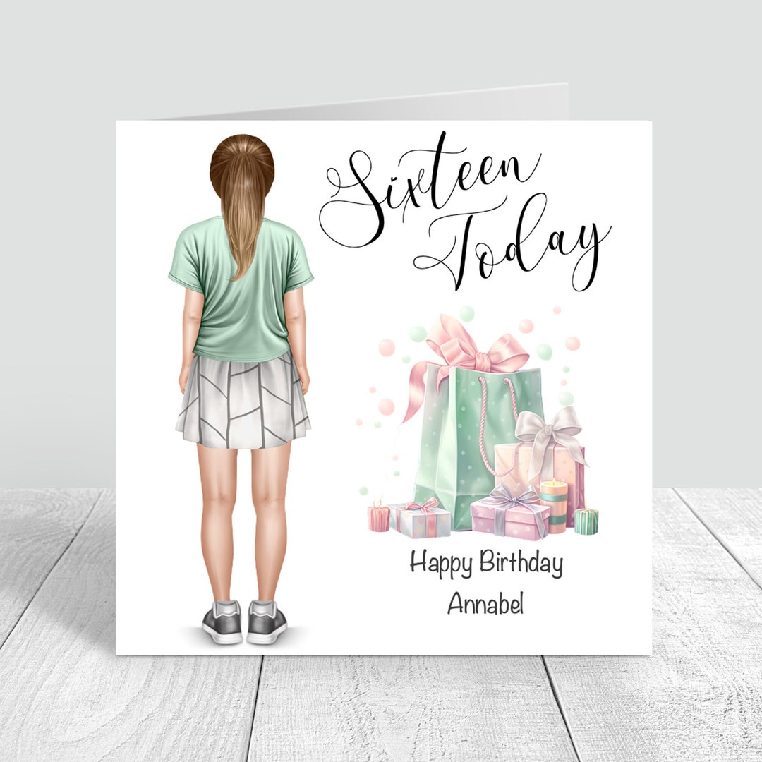 Personalised Girls Happy Birthday Card 16th Birthday Card Sweet 16 ...