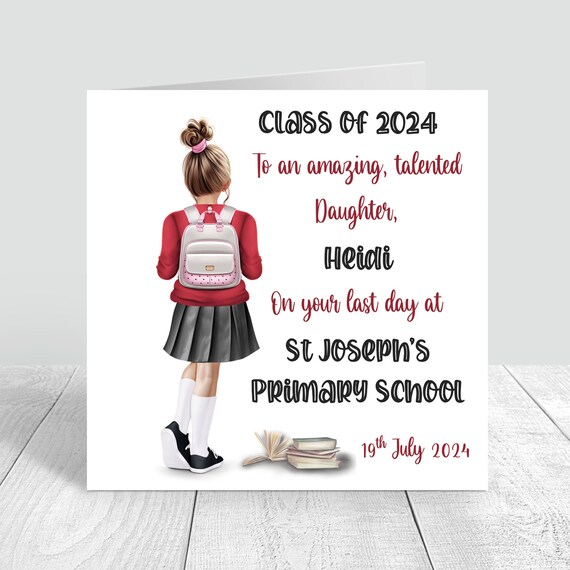 Public School Uniform Quotes Personalised Girls School Leavers Card,