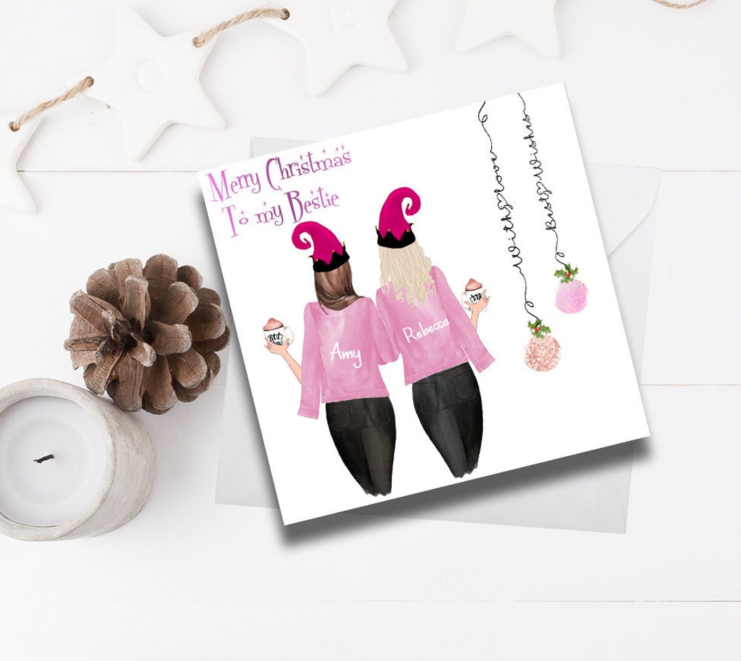 Christmas Card Women's Best Friend Handmade/ Personalised - Etsy UK