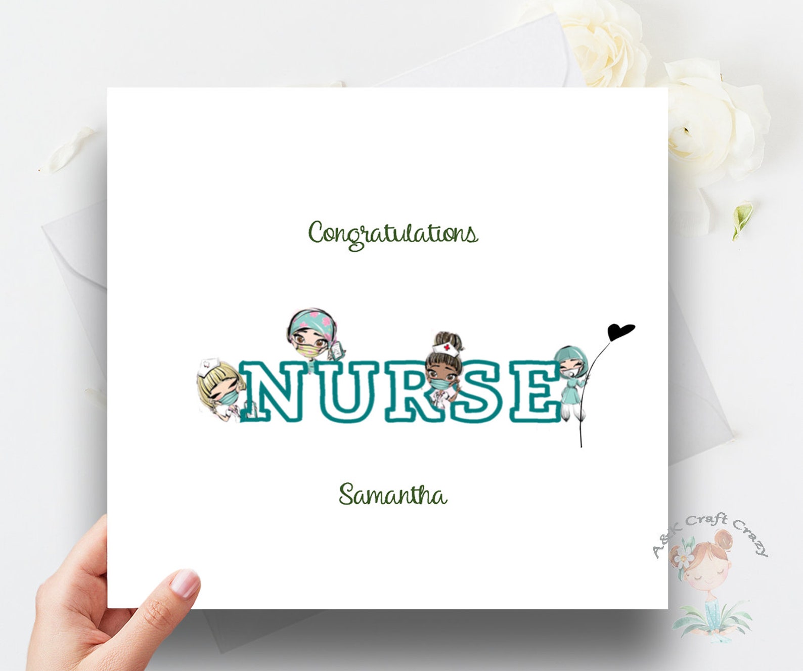 Congratulations Nurse Handmade Card New Job Personalised | Etsy