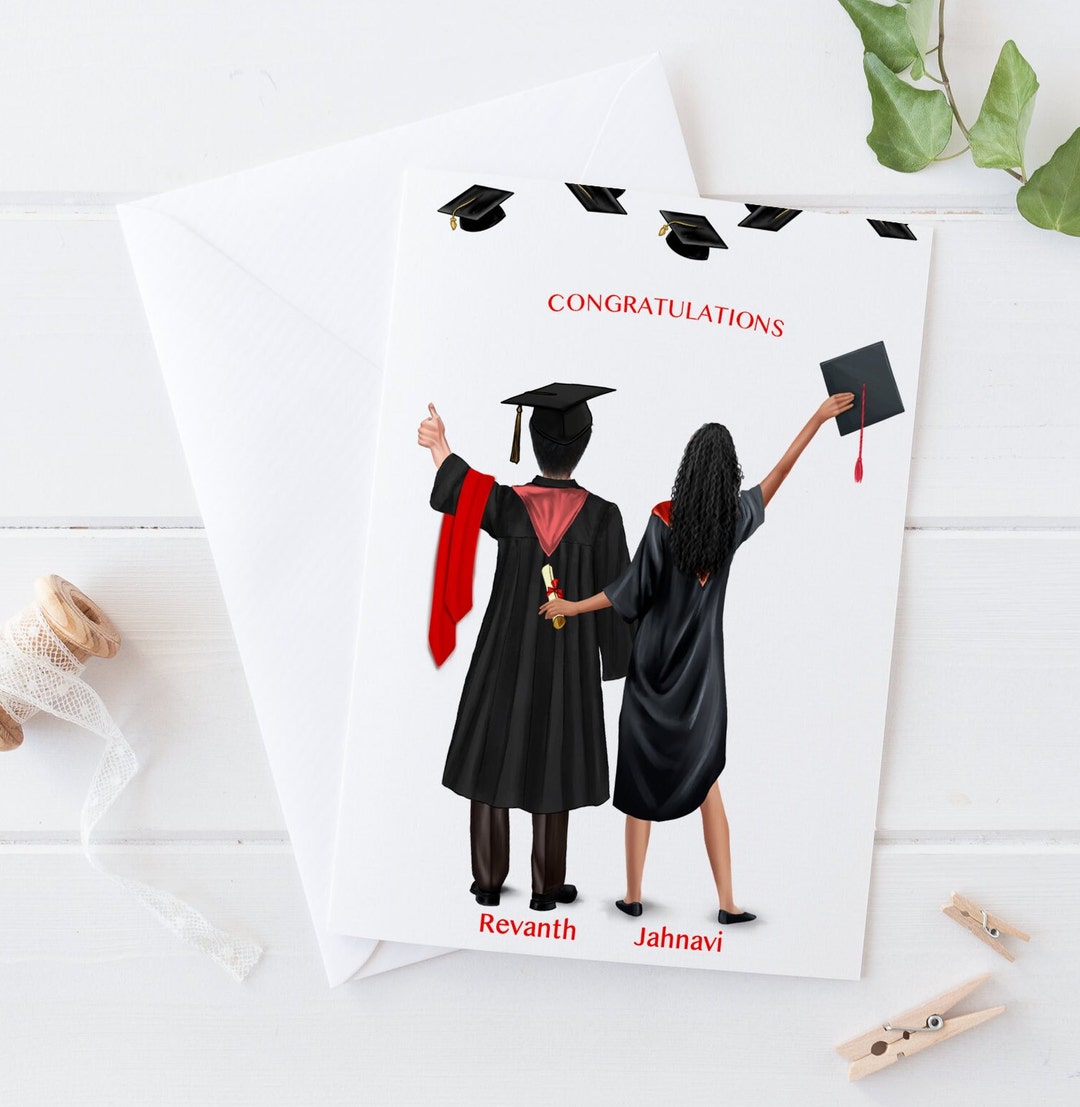 Men and Womens Personalised Graduation Card Large Grad Couple | Friends ...