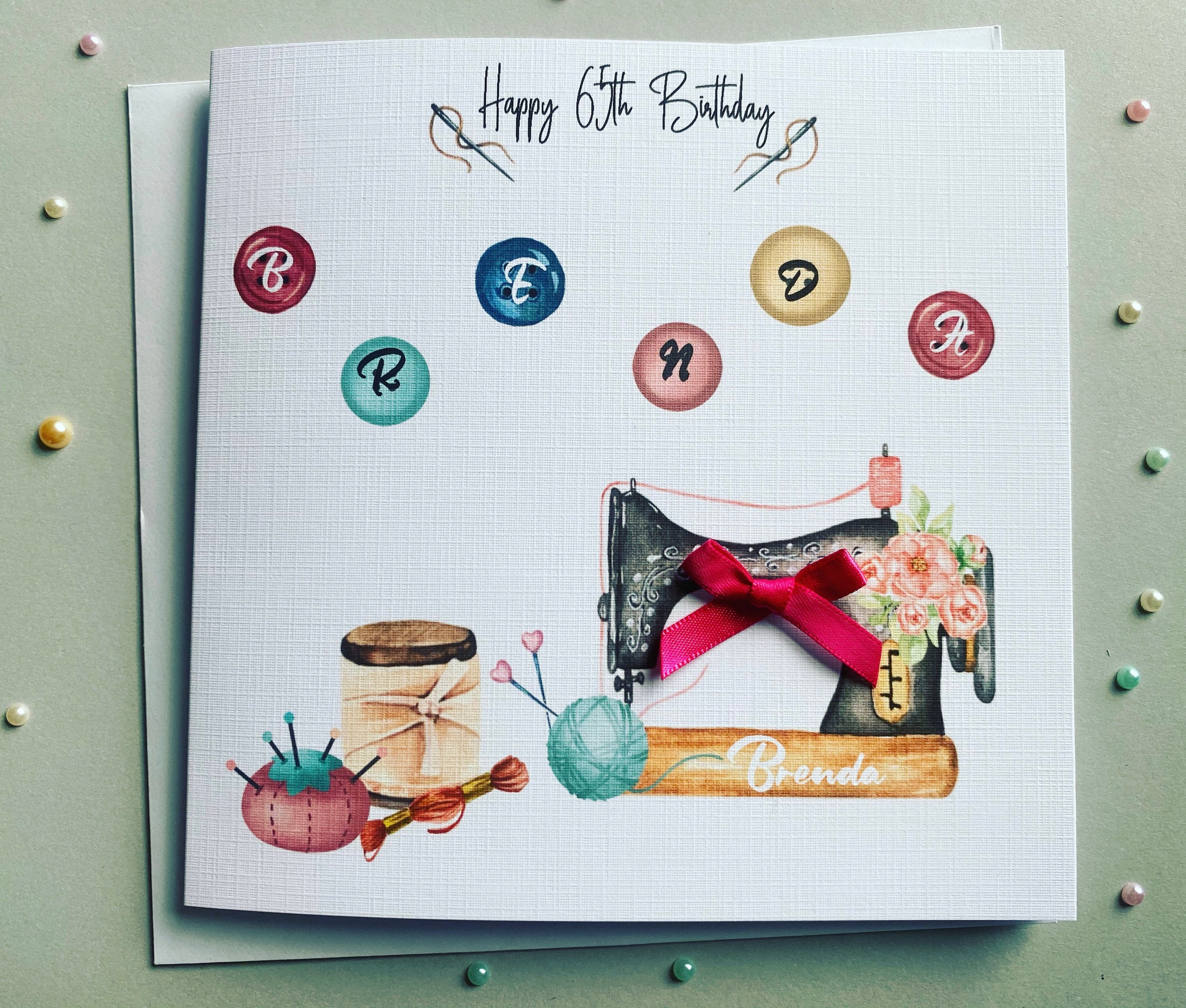 Happy Birthday Card for Women Sewing Themed Personalised - Etsy