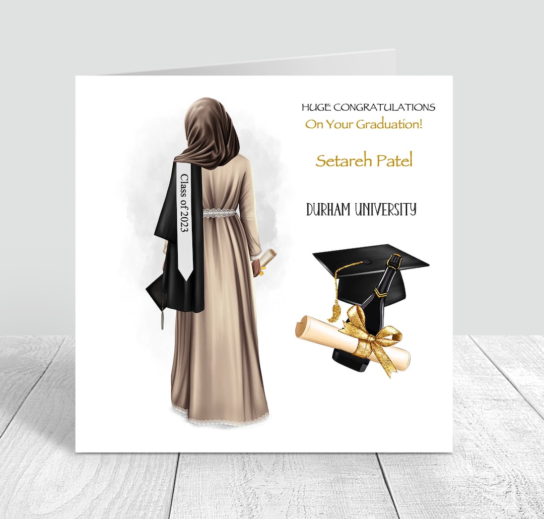 Graduation Card for Muslim Women Personalised Congratulations / Well ...
